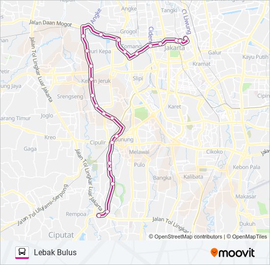 Rute m8: Jadwal, Pemberhentian & Peta - Lebak Bulus (Diperbarui)