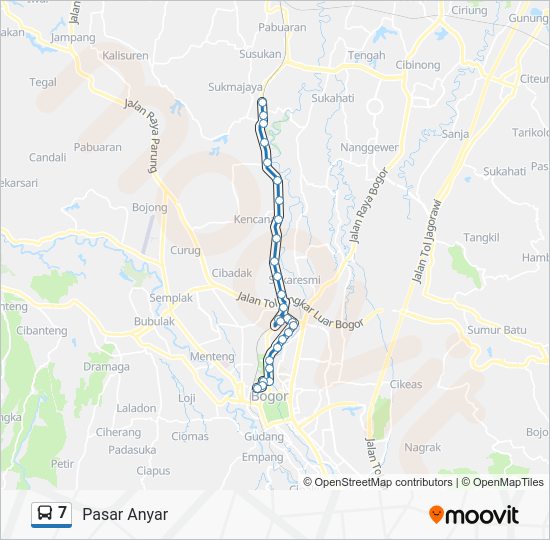 Rute 7: Jadwal, Pemberhentian & Peta - Pasar Anyar (Diperbarui)