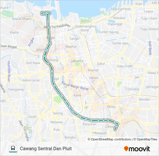 Rute 9: Jadwal, Pemberhentian & Peta - Cawang Sentral Dan Pluit ...