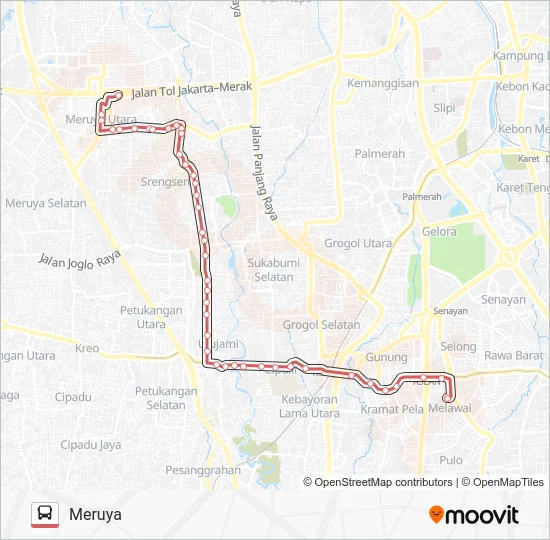 Rute 1M: Jadwal, Pemberhentian & Peta - Meruya (Diperbarui)