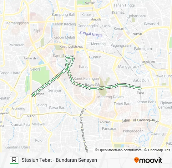 Rute 6D: Jadwal, Pemberhentian & Peta - Stasiun Tebet (Diperbarui)