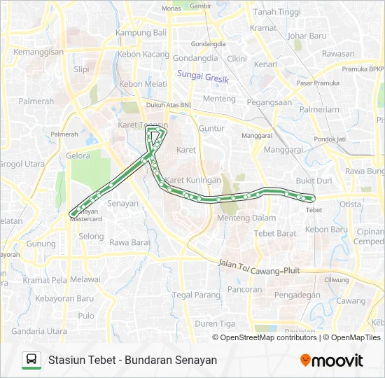Rute 6D: Jadwal, Pemberhentian & Peta - Bundaran Senayan Dan Stasiun ...