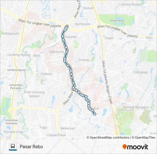 Rute JAK28: Jadwal, Pemberhentian & Peta - Pasar Rebo (Diperbarui)
