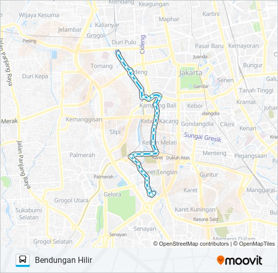 Rute jak8: Jadwal, Pemberhentian & Peta - Bendungan Hilir (Diperbarui)