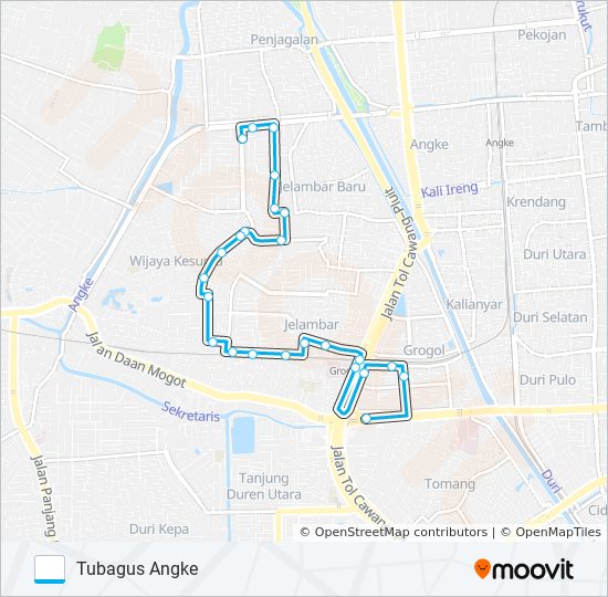 Rute jak4: Jadwal, Pemberhentian & Peta - Tubagus Angke (Diperbarui)