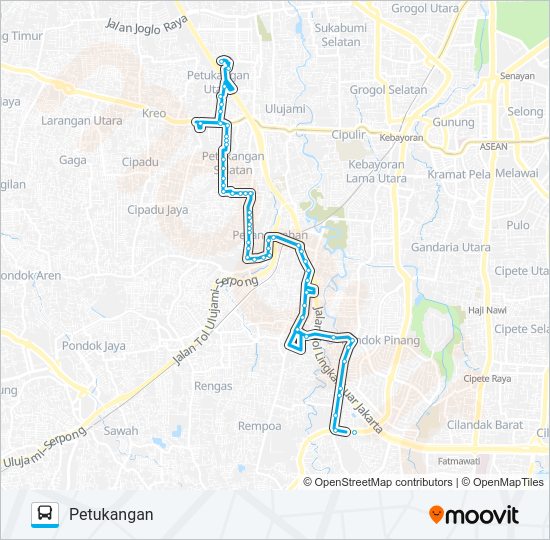 Rute JAK32: Jadwal, Pemberhentian & Peta - Petukangan (Diperbarui)