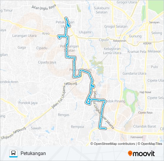Rute jak32: Jadwal, Pemberhentian & Peta - Petukangan (Diperbarui)