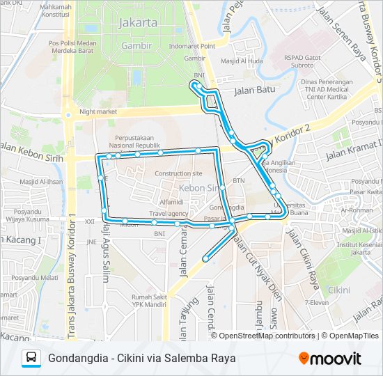 Rute jak10a: Jadwal, Pemberhentian & Peta - Cikini Via Salemba Raya ...