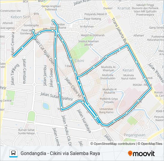 JAK10A Route: Schedules, Stops & Maps - Stasiun Gondangdia (Updated)