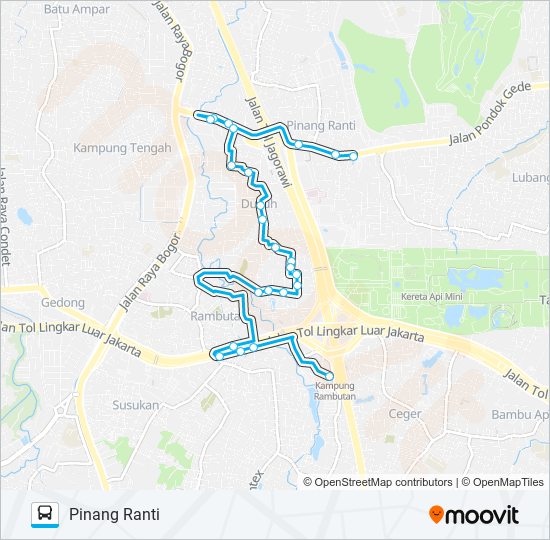 Rute jak71: Jadwal, Pemberhentian & Peta - Pinang Ranti (Diperbarui)