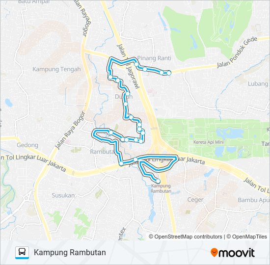 Rute jak71: Jadwal, Pemberhentian & Peta - Kampung Rambutan (Diperbarui)