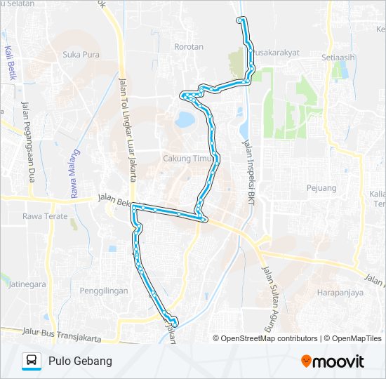 Rute jak27: Jadwal, Pemberhentian & Peta - Pulo Gebang (Diperbarui)