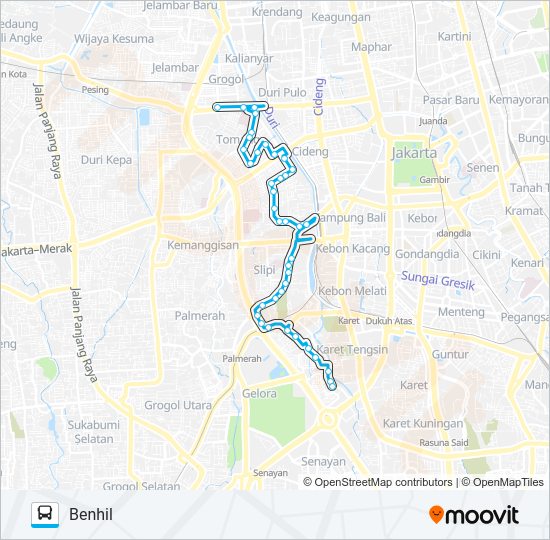 Rute JAK54: Jadwal, Pemberhentian & Peta - Benhil (Diperbarui)