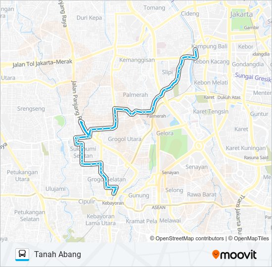 Rute jak12: Jadwal, Pemberhentian & Peta - Tanah Abang (Diperbarui)