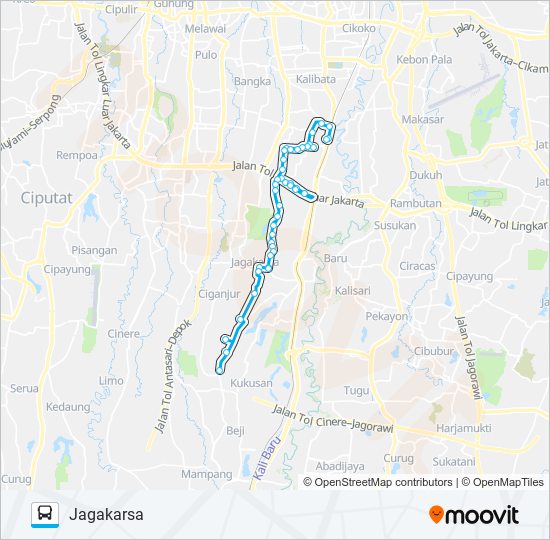 Rute jak46: Jadwal, Pemberhentian & Peta - Jagakarsa (Diperbarui)