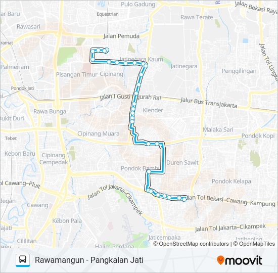 Rute JAK35: Jadwal, Pemberhentian & Peta - Pangkalan Jati (Diperbarui)