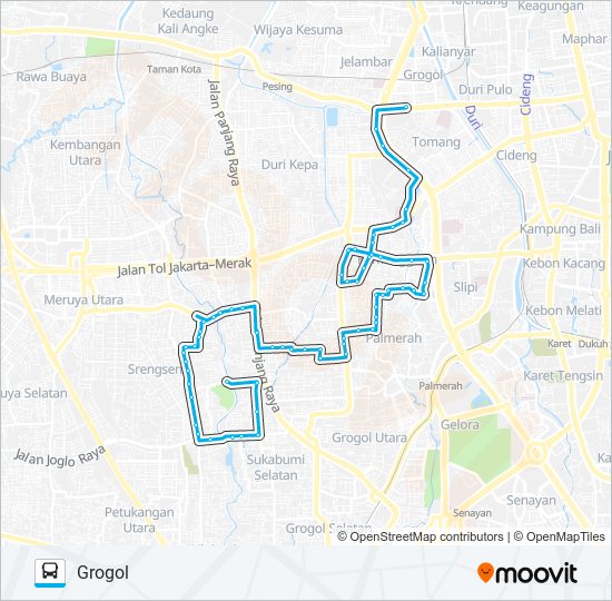 Rute jak53: Jadwal, Pemberhentian & Peta - Grogol (Diperbarui)