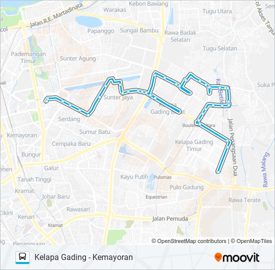 Rute jak60: Jadwal, Pemberhentian & Peta - Kemayoran (Diperbarui)