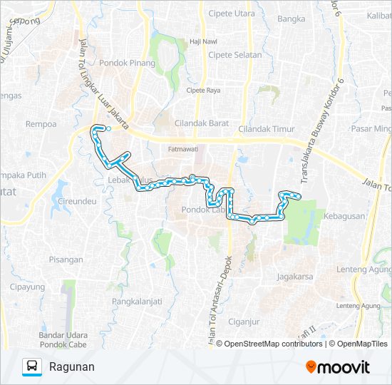 Rute jak45: Jadwal, Pemberhentian & Peta - Ragunan (Diperbarui)