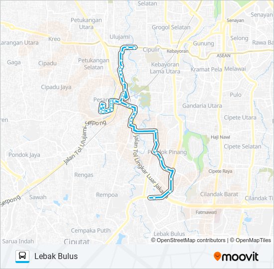 Rute jak49: Jadwal, Pemberhentian & Peta - Lebak Bulus (Diperbarui)