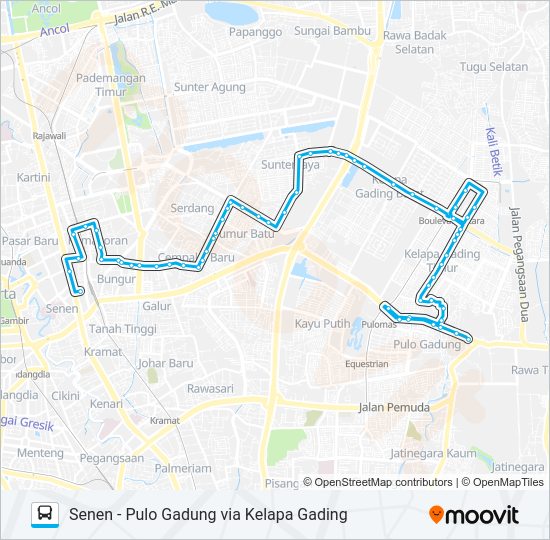 Rute JAK24: Jadwal, Pemberhentian & Peta - Terminal Pasar Senen ...