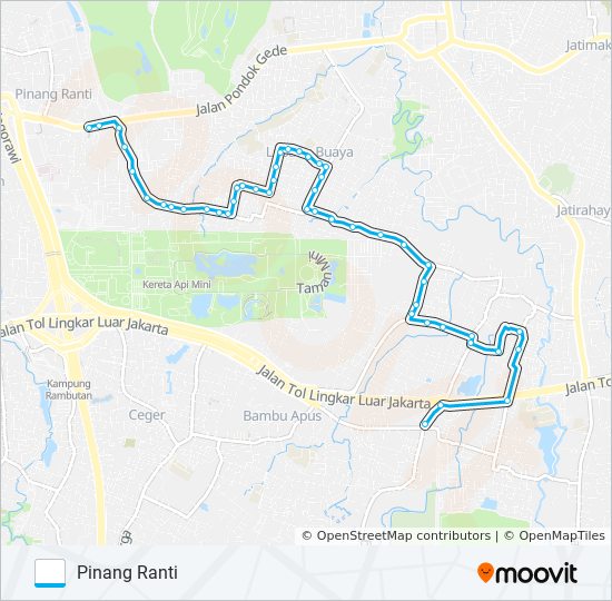 Rute jak19: Jadwal, Pemberhentian & Peta - Pinang Ranti (Diperbarui)