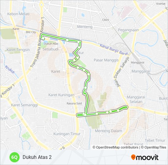 Rute 6q: Jadwal, Pemberhentian & Peta - Dukuh Atas 2 (Diperbarui)