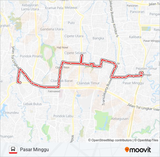 Rute s11: Jadwal, Pemberhentian & Peta - Pasar Minggu (Diperbarui)