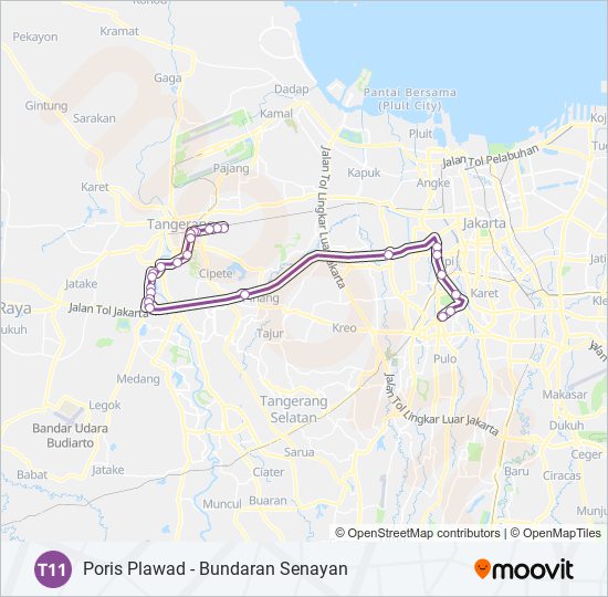 Rute t11: Jadwal, Pemberhentian & Peta - Bundaran Senayan (Diperbarui)
