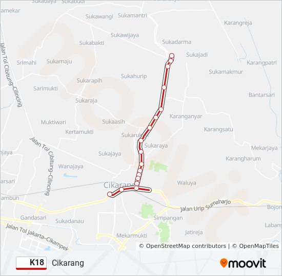 Rute k18: Jadwal, Pemberhentian & Peta - Cikarang (Diperbarui)
