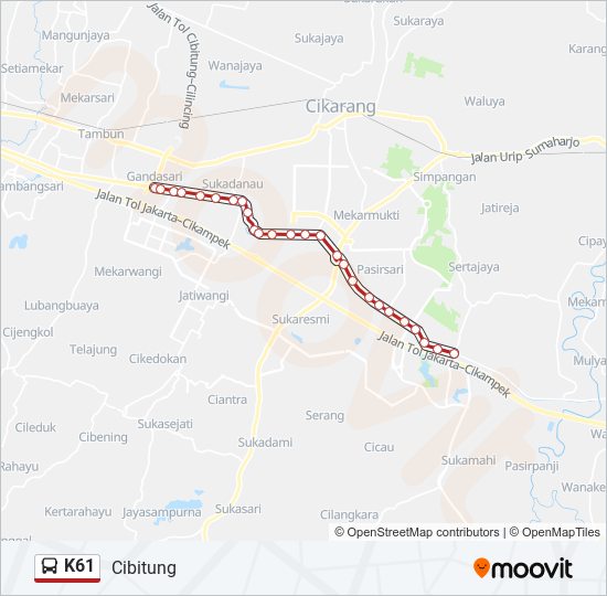 Rute k61: Jadwal, Pemberhentian & Peta - Cibitung (Diperbarui)
