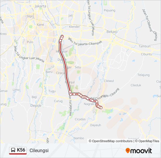 Rute k56: Jadwal, Pemberhentian & Peta - Cileungsi (Diperbarui)