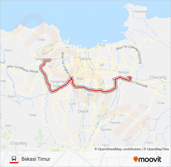 Rute TRANSJABODETABEK BEKASI TIMUR PORIS TANGERANG: Jadwal, Pemberhentian & Peta - Bekasi Timur ...