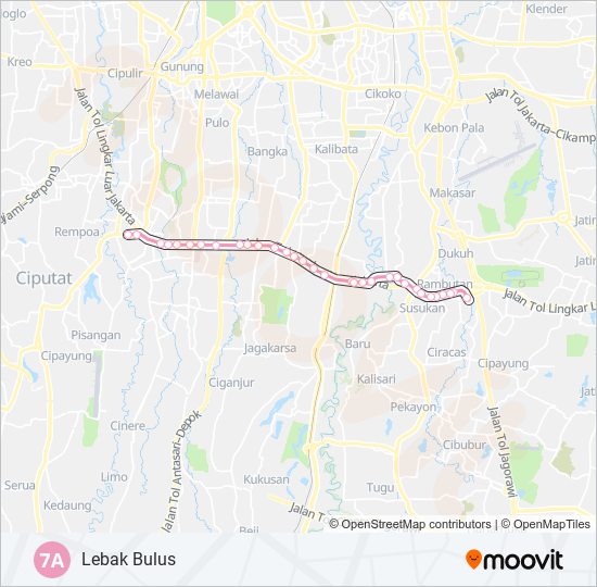 Rute 7a: Jadwal, Pemberhentian & Peta - Lebak Bulus (Diperbarui)