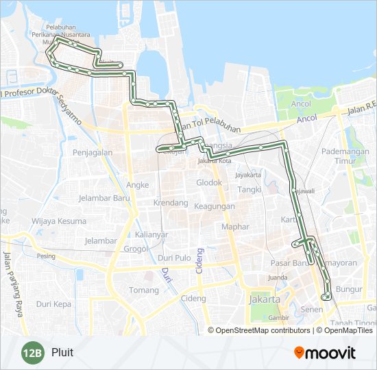 Rute 12b: Jadwal, Pemberhentian & Peta - Pluit (Diperbarui)