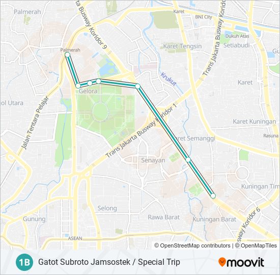 Rute 1b: Jadwal, Pemberhentian & Peta - Gatot Subroto Jamsostek ...