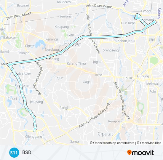 Rute s11: Jadwal, Pemberhentian & Peta - BSD (Diperbarui)