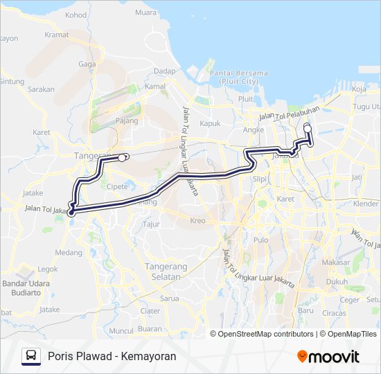 Rute TRANSJABODETABEK PORIS PLAWAD KEMAYORAN: Jadwal, Pemberhentian ...