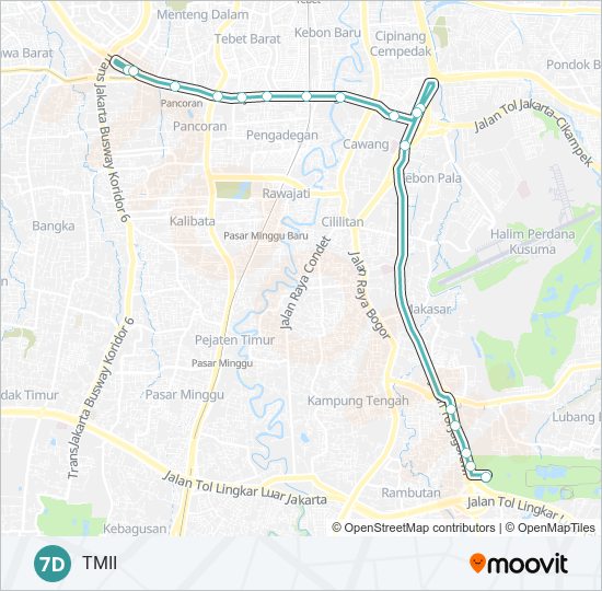Rute 7d: Jadwal, Pemberhentian & Peta - TMII (Diperbarui)