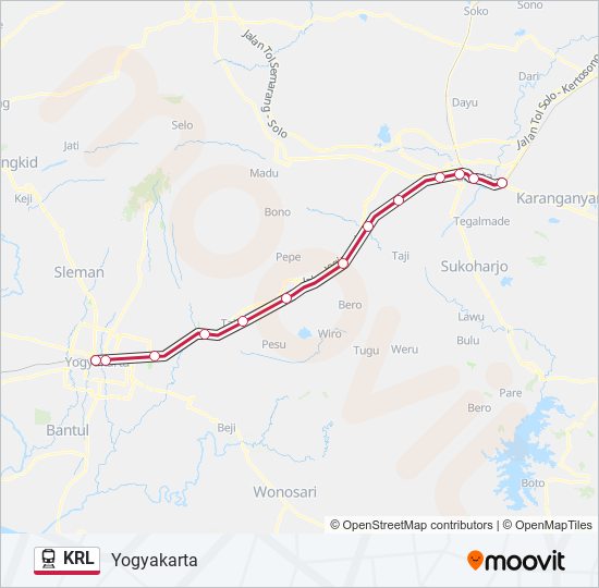 Rute krl: Jadwal, Pemberhentian & Peta - Yogyakarta (Diperbarui)