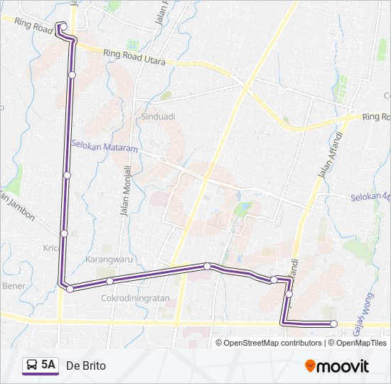 Rute 5a: Jadwal, Pemberhentian & Peta - De Brito (Diperbarui)