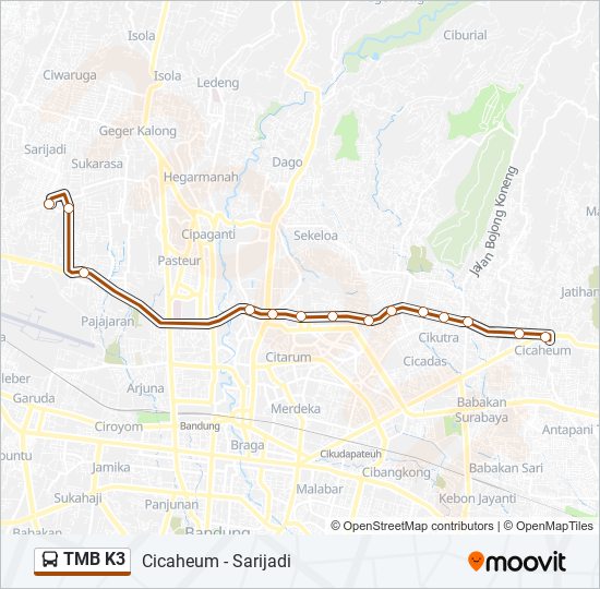 tmb k3 Route: Schedules, Stops & Maps - Cicaheum (Updated)