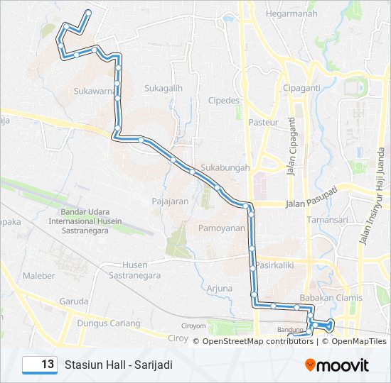 Rute 13: Jadwal, Pemberhentian & Peta - Sarijadi (Diperbarui)