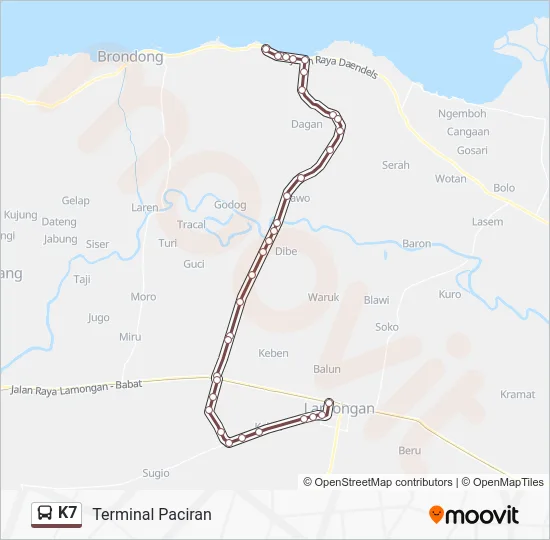 Rute K7: Jadwal, Pemberhentian & Peta - Terminal Paciran (Diperbarui)