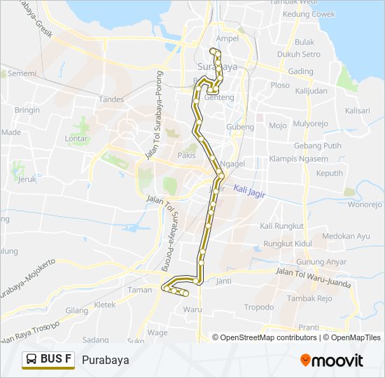 Rute bus f: Jadwal, Pemberhentian & Peta - Purabaya (Diperbarui)