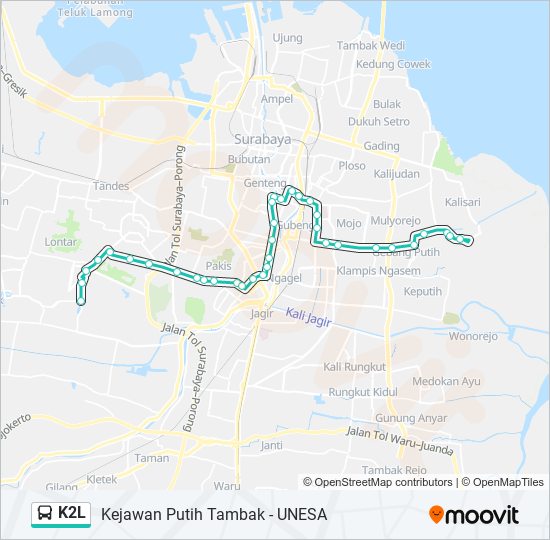k2l Route: Schedules, Stops & Maps - Kejawan Putih Tambak (Updated)