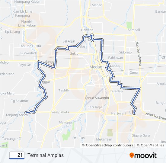 21 Route: Schedules, Stops & Maps - Terminal Amplas (Updated)