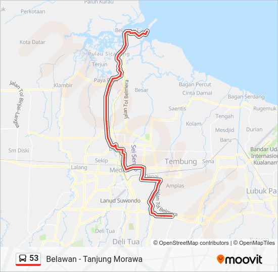 Rute 53: Jadwal, Pemberhentian & Peta - Belawan (Diperbarui)