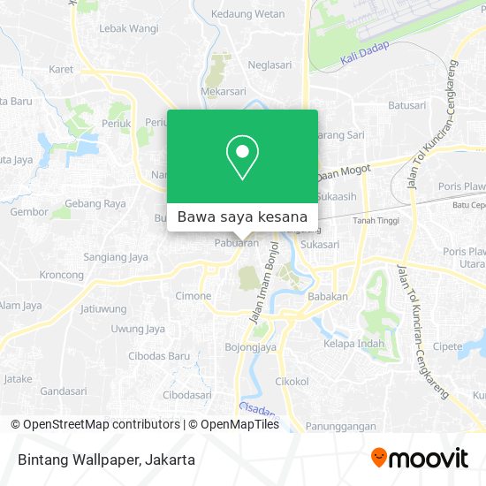 Cara ke Bintang Wallpaper di Kota Tangerang menggunakan bis atau kereta?