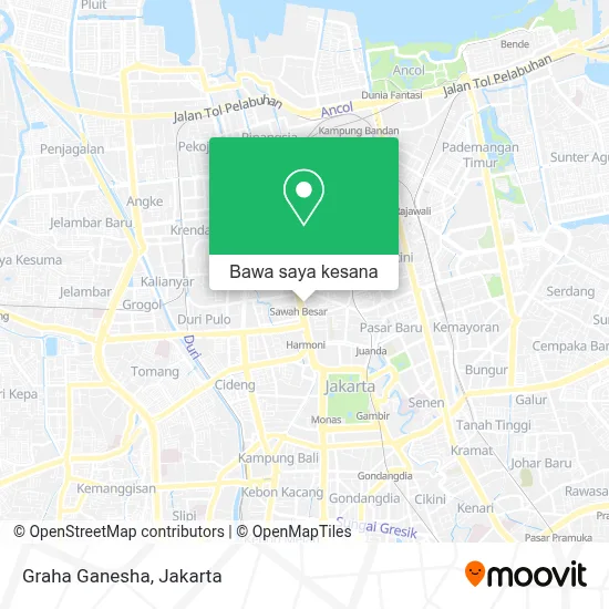 Cara ke Graha Ganesha di Jakarta Pusat menggunakan bis, kereta atau mrt?